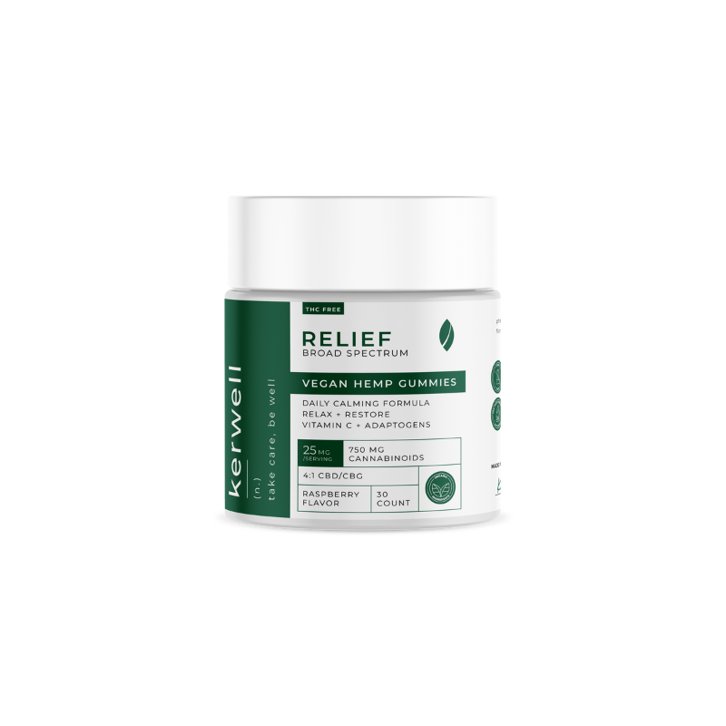 Kerwell - Relief Broad Spectrum THC Free Gummies - 750MG - Raspberry ...